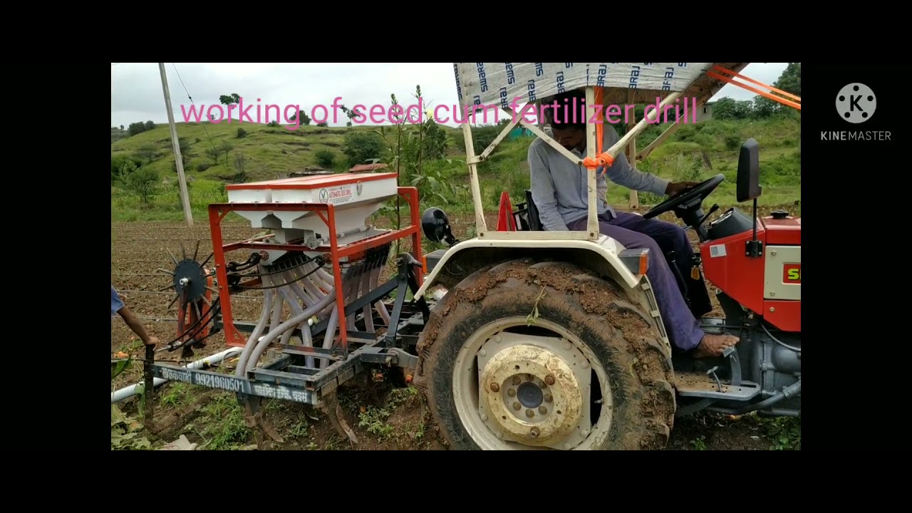 Seed cum fertilizer drill RAWE demonstration - YouTube
