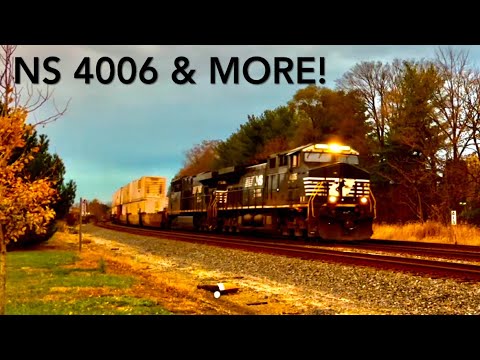 Some Afternoon Trains In Goshen, IN (Featuring NS 4006 W/ A Leslie RS5T Horn!) 11-09-24 - YouTube