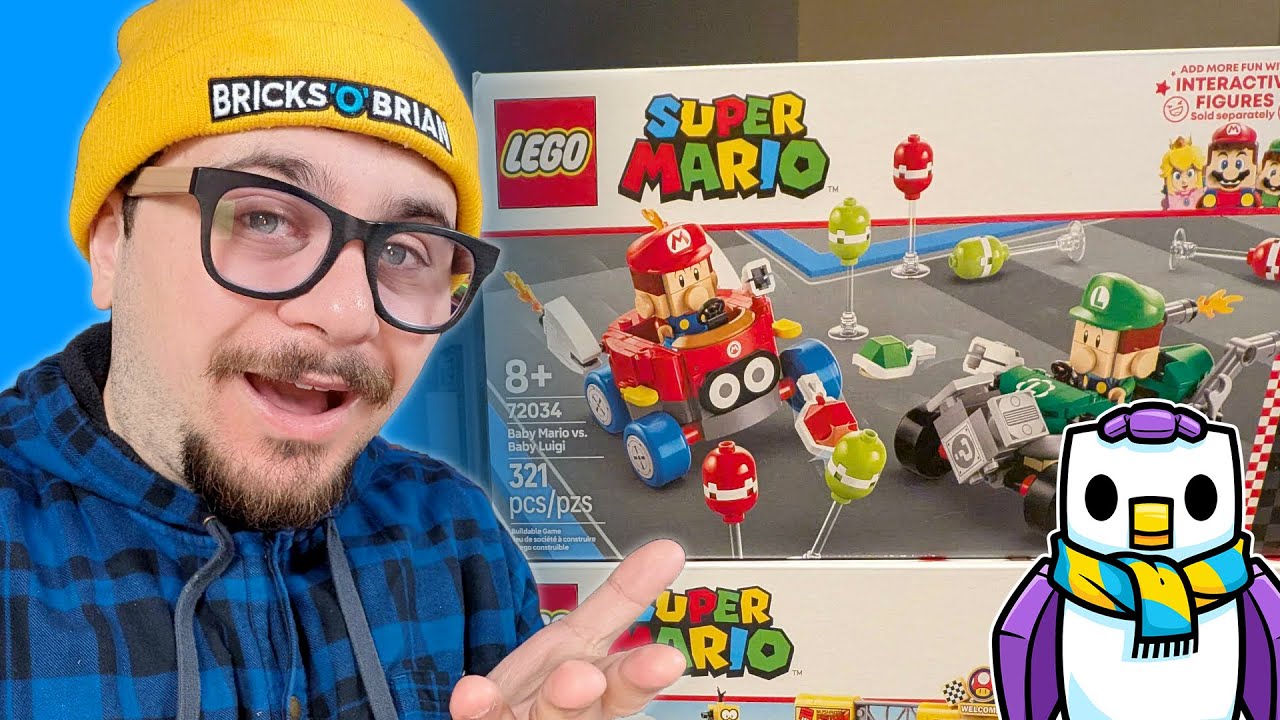 LEGO Baby Mario + My Sentient Penguin, Cuddles! | LIVE with Bricks 'O ...