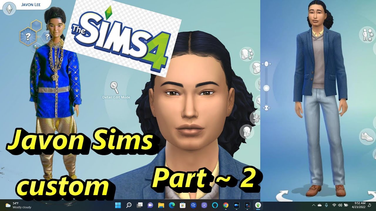 💎Sims 4 Javon Sims Creation (From Custom Ken Doll) Part - 2💎 - YouTube