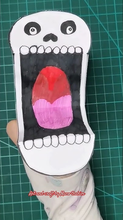 Halloween Paper craft / 💀 skull hand puppet #shorts #halloween # ...