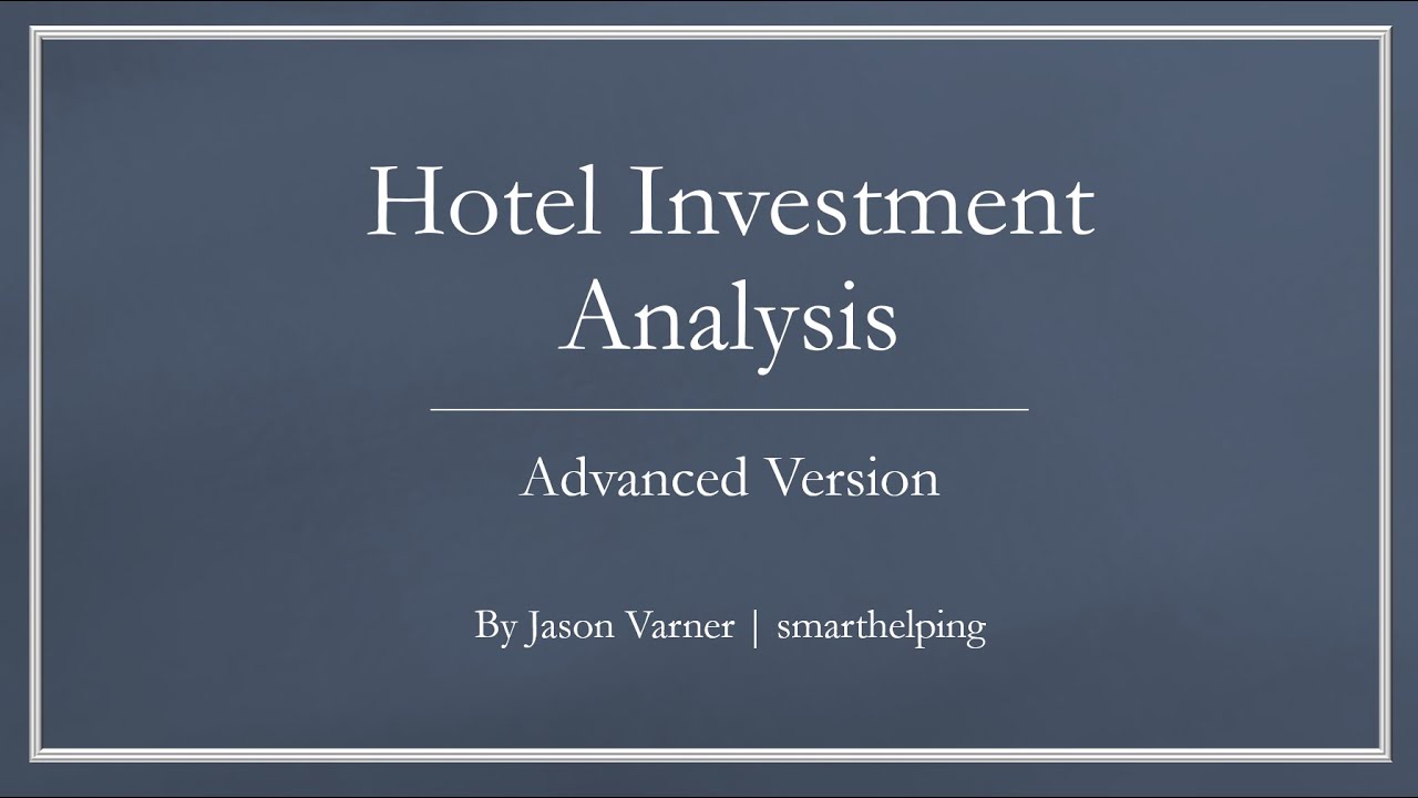 Joint Venture Hotel Underwriting Model - YouTube