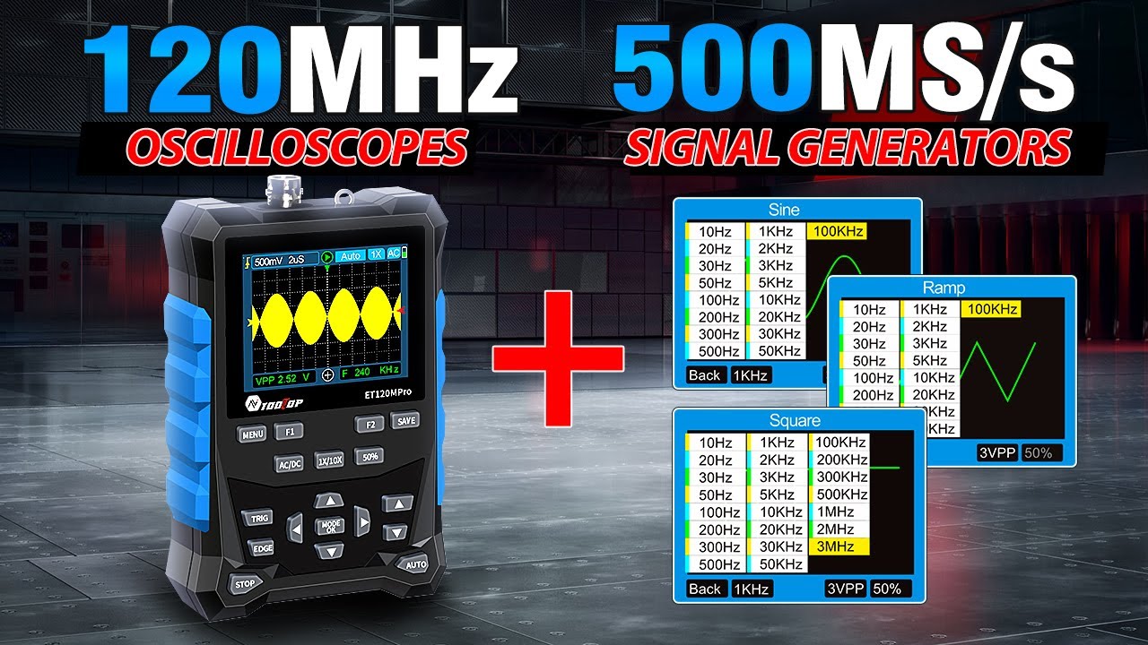 2024 Newest! Portable 120MHz High-Performance Oscilloscope Signal ...