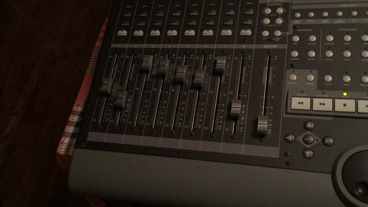 Mackie control surface controlled by WebMIDI - YouTube