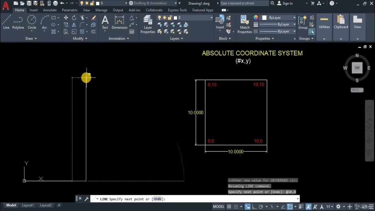 Absolute Coordinate System in AutoCAD: A Step-by-Step Guide #uy_infra - YouTube