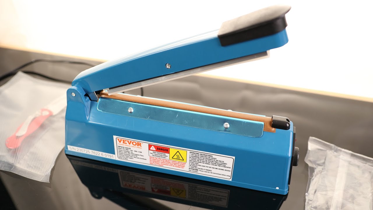 VEVOR Impulse Sealer 8 inch, Manual Heat Seal Machine with Adjustable ...
