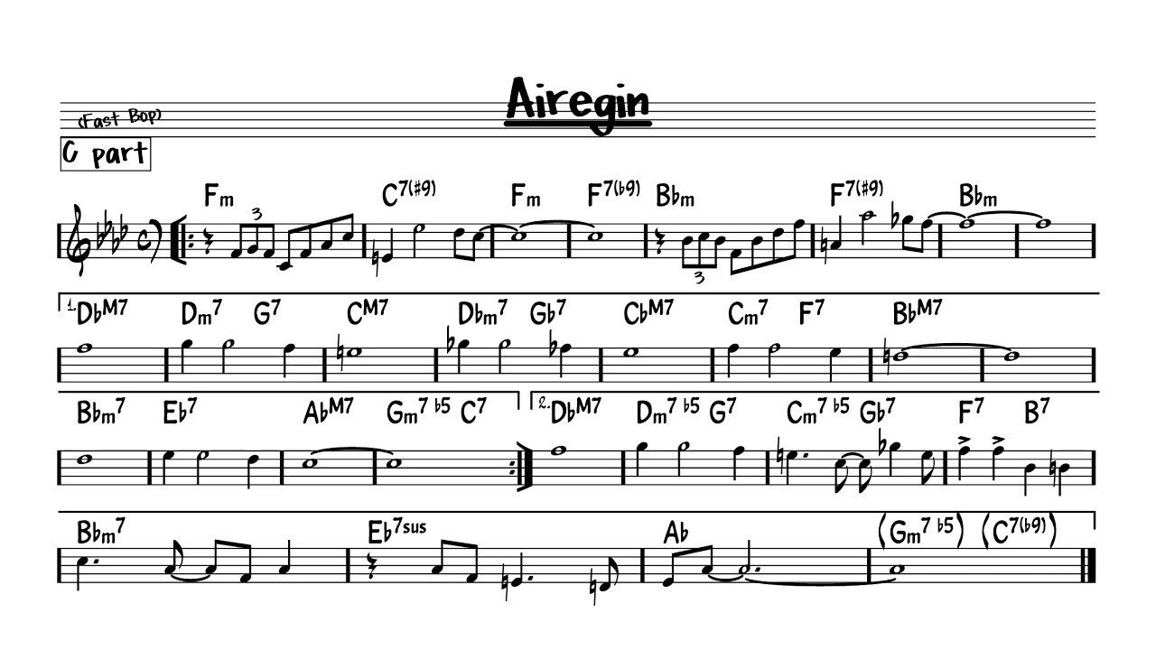Airegin - Play along - C version - YouTube