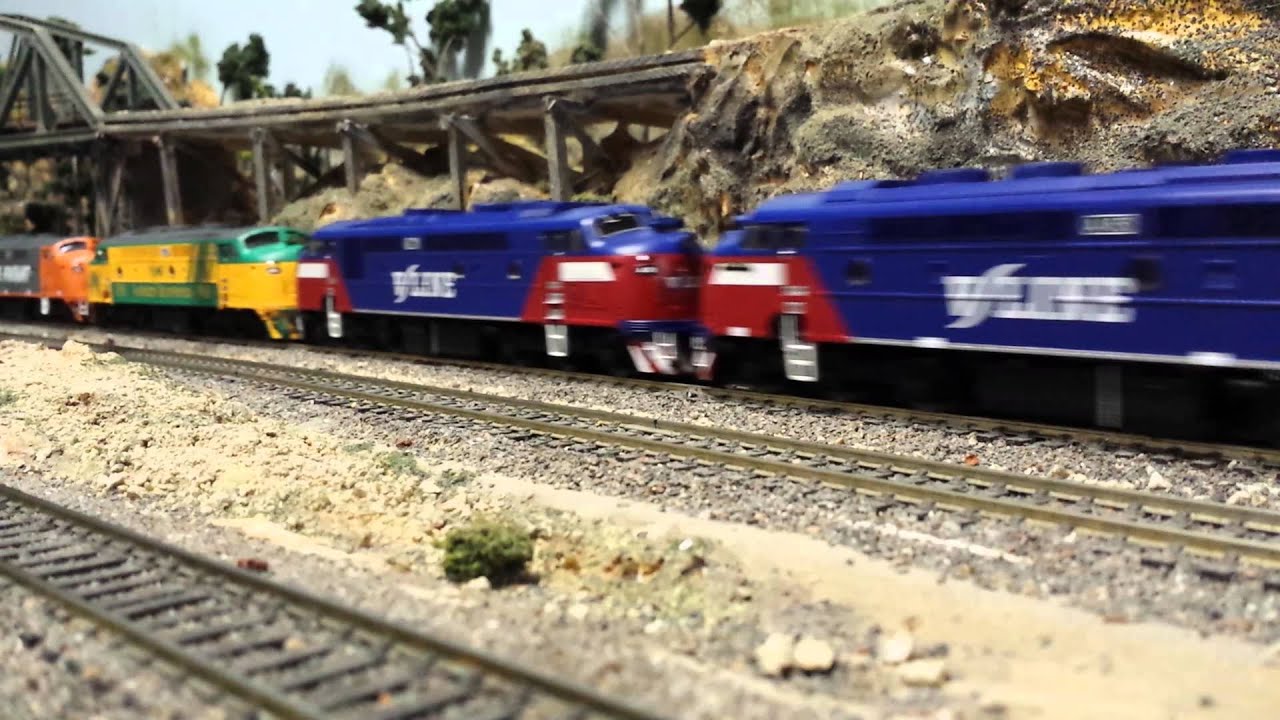 Huge Auscision model Railway Locomotive lash up. - YouTube