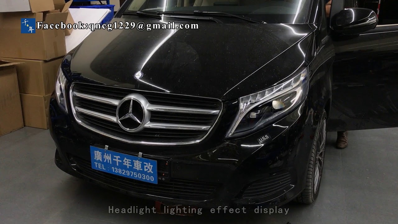 Mercedes V-Class V 250 Halogen headlamps Dress up LED headlights ...
