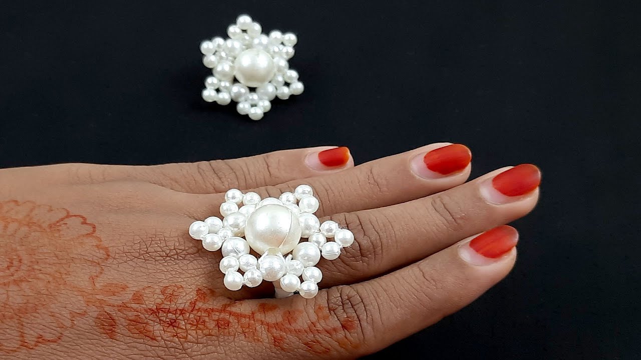 Pearl Finger Ring - How To Make A Ring At Home - YouTube
