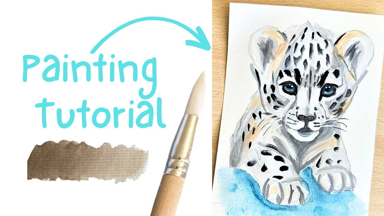 How to Paint a Snow Leopard Cub With Acrylic Paint Step by Step - YouTube
