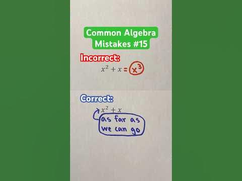 Common Algebra Mistakes #15 #Shorts #math #maths #mathematics #algebra ...