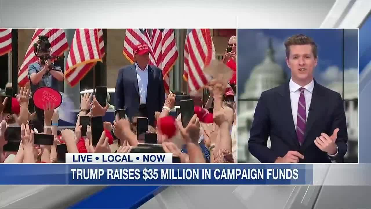 Trump gains 35 million in personal campaign funds - YouTube