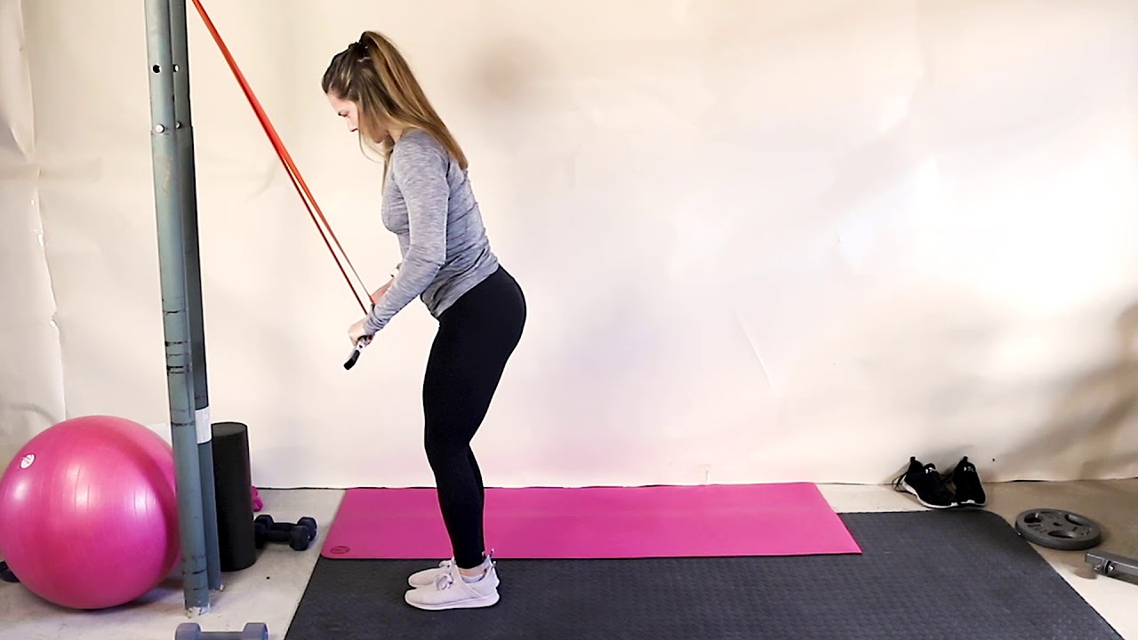 Band Straight Bar Tricep Extensions - YouTube