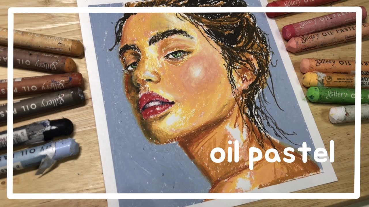 세상 그윽 눈빛 발사⭐️ 오일파스텔로 인물화 그리는 방법/How to draw a portrait with an oil ...