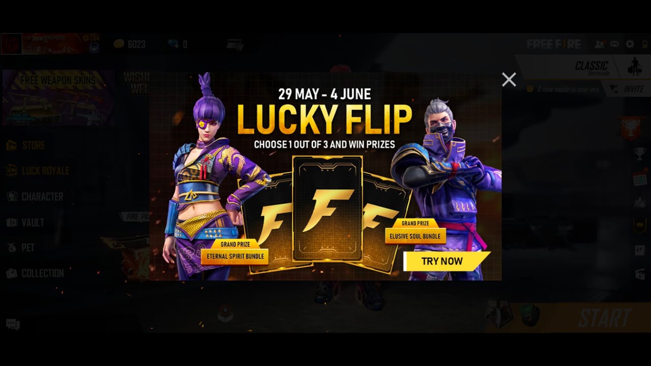 FREE FIRE LUCKY FLIP EVENTINEW EVENT LUCKY FLIP | Free Event | Free ...