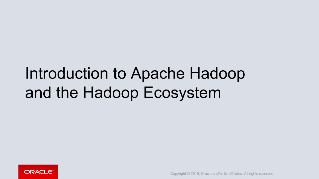Introduction to Hadoop and the Hadoop Ecosystem - YouTube