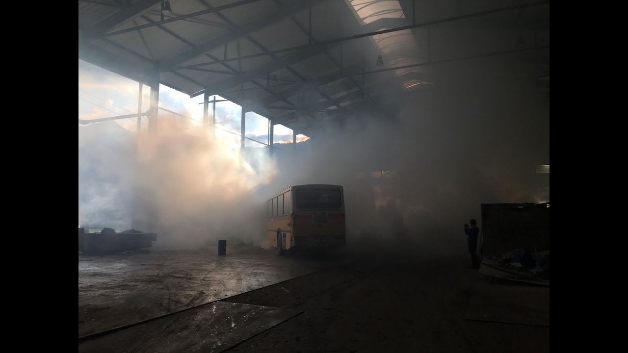 Swiss Bus burnout - YouTube