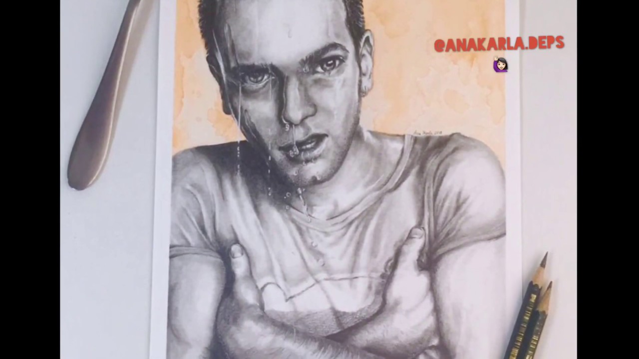 Desenhando Mark Renton - Trainspotting [Ewan McGregor] em 1 minuto ...