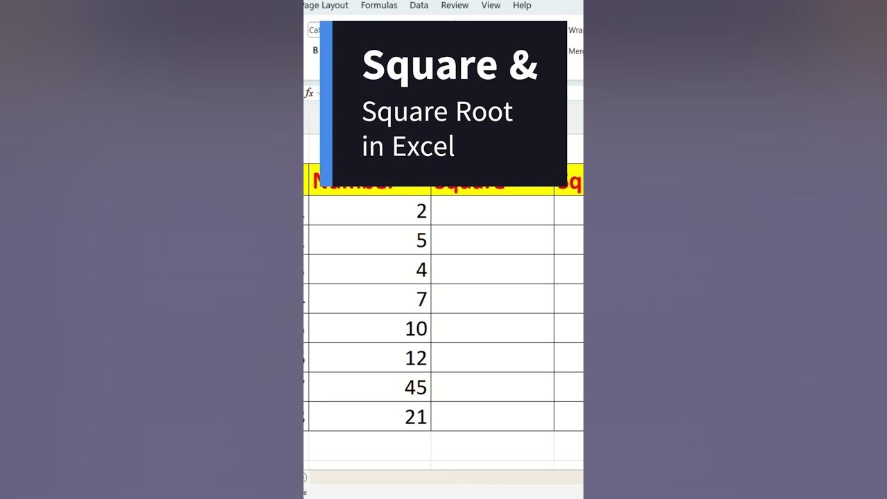 Square & Square Root in Excel | Excel Tricks #exceltipsandtricks #exceltutorial #exceltricks # ...
