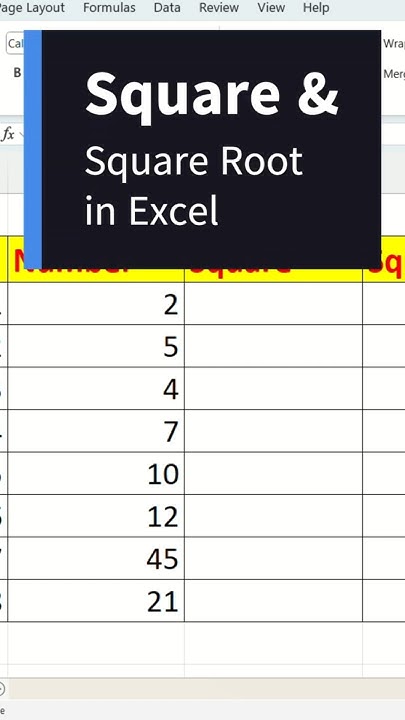 Square & Square Root in Excel | Excel Tricks #exceltipsandtricks #exceltutorial #exceltricks # ...