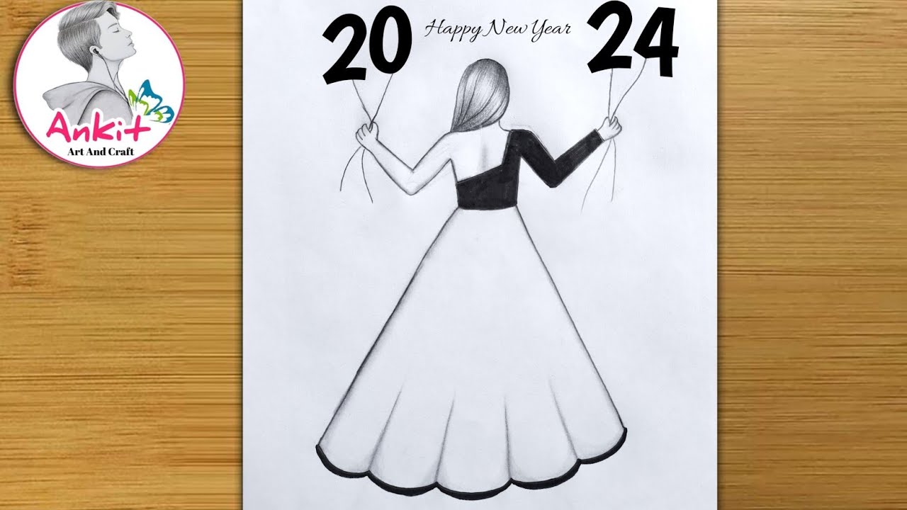 Happy new year card 2024 / How to make new year greeting cards / Easy ...