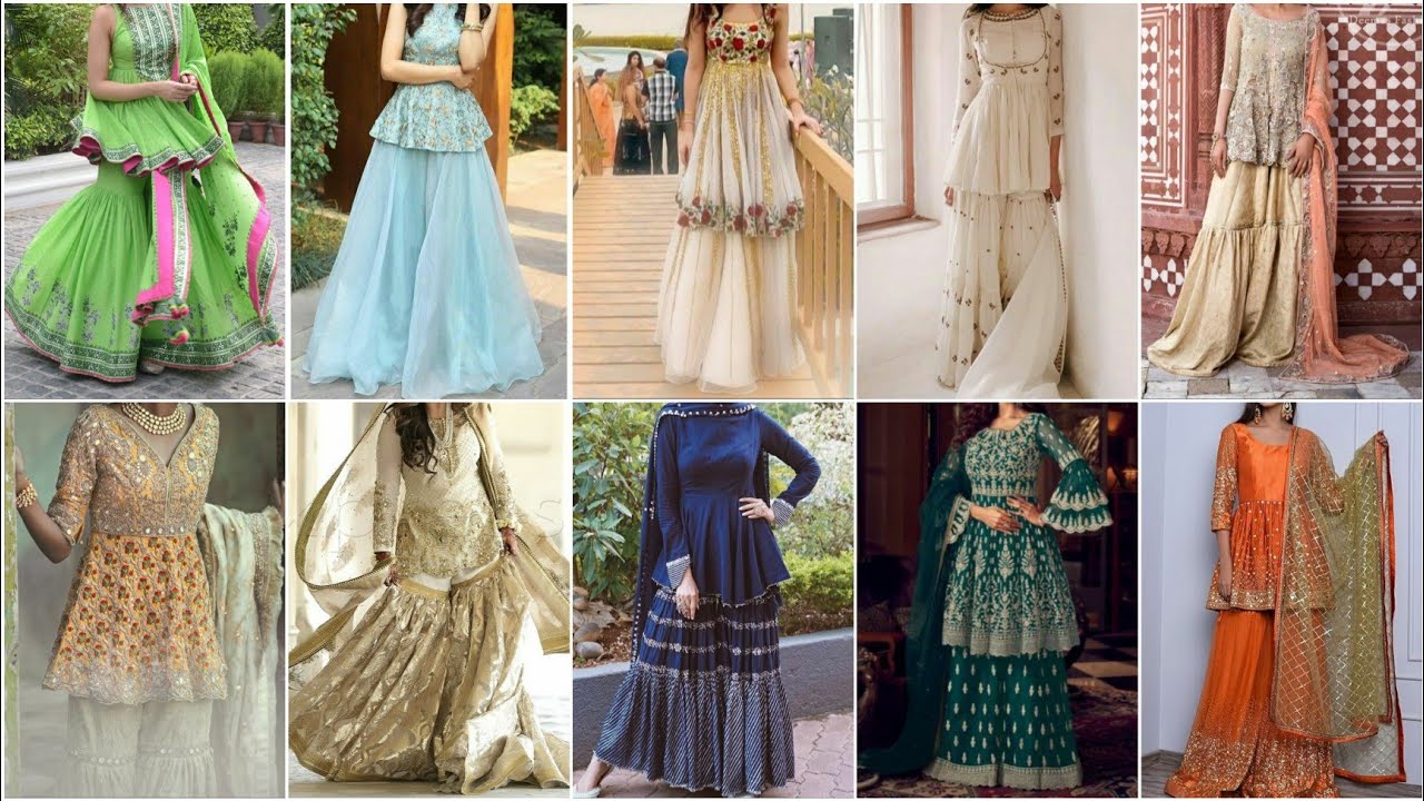 Beautiful Frock Style Sharara Collections&Ideas/Partywear frock style ...