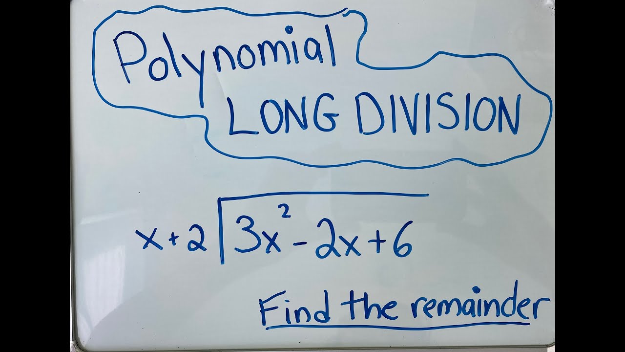 Polynomial Long Division - YouTube