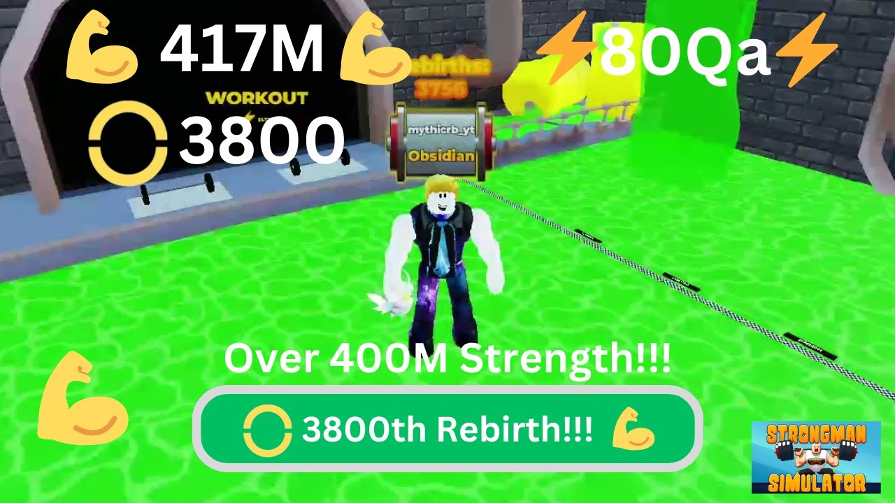 OMG! 3800th Rebirth | Roblox Strongman Simulator - YouTube