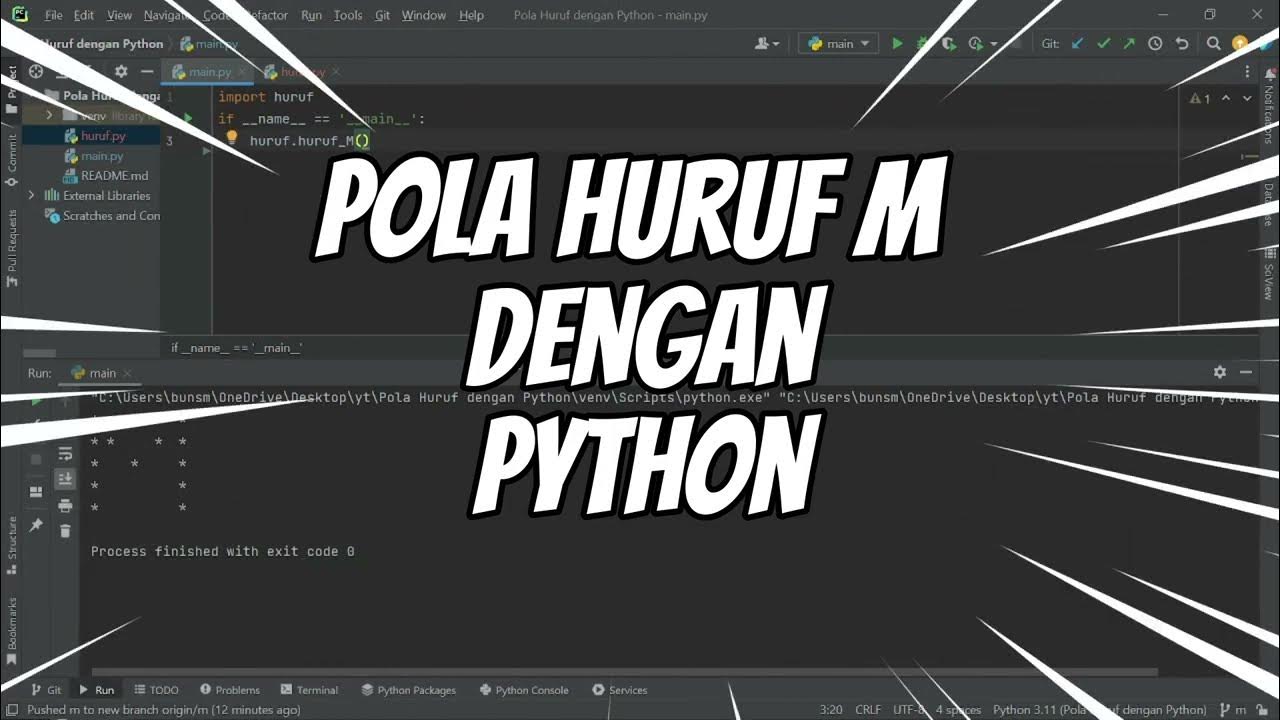 Pola Huruf M dengan Bahasa Python - YouTube