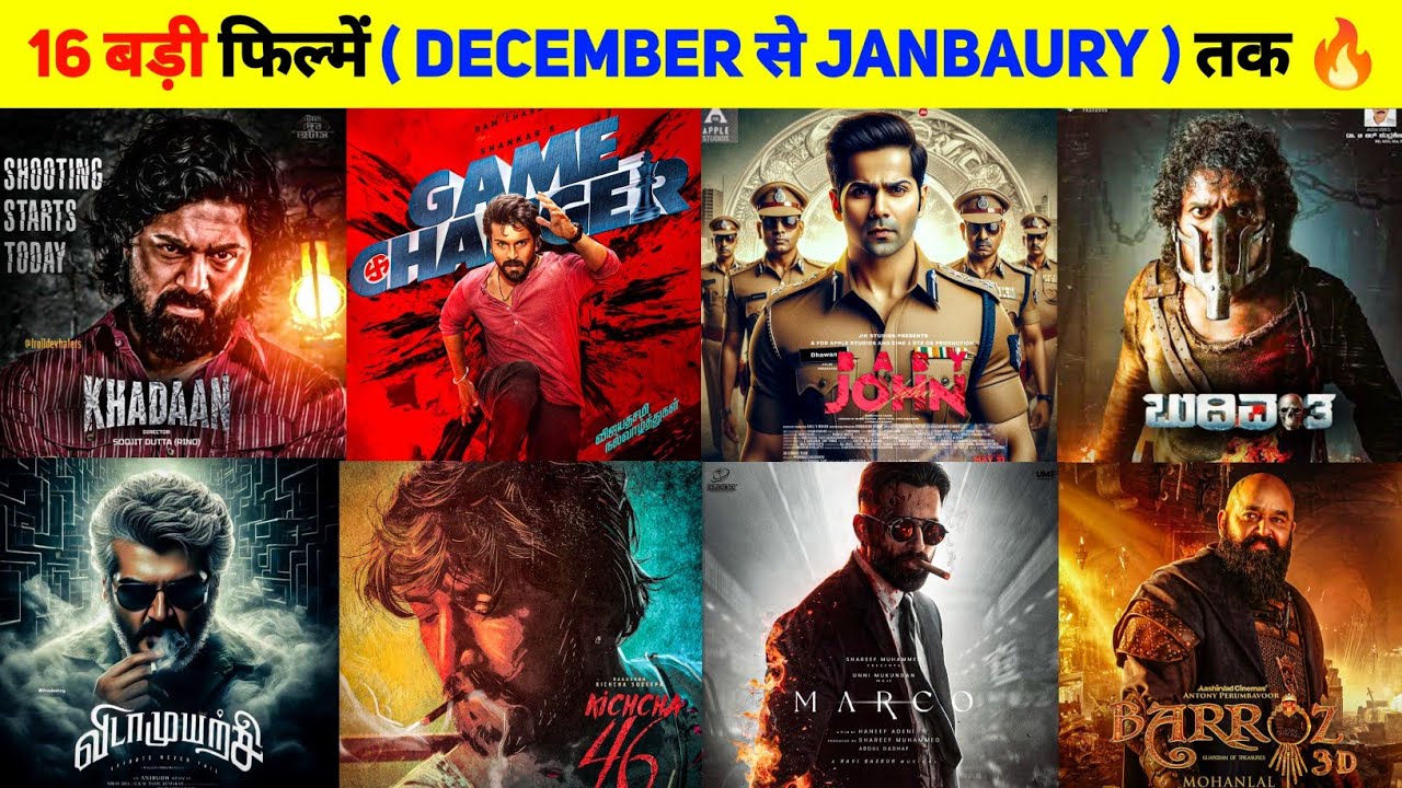 16 Upcoming BIGGEST Movies Release ( December To January ) 2024-25 ...