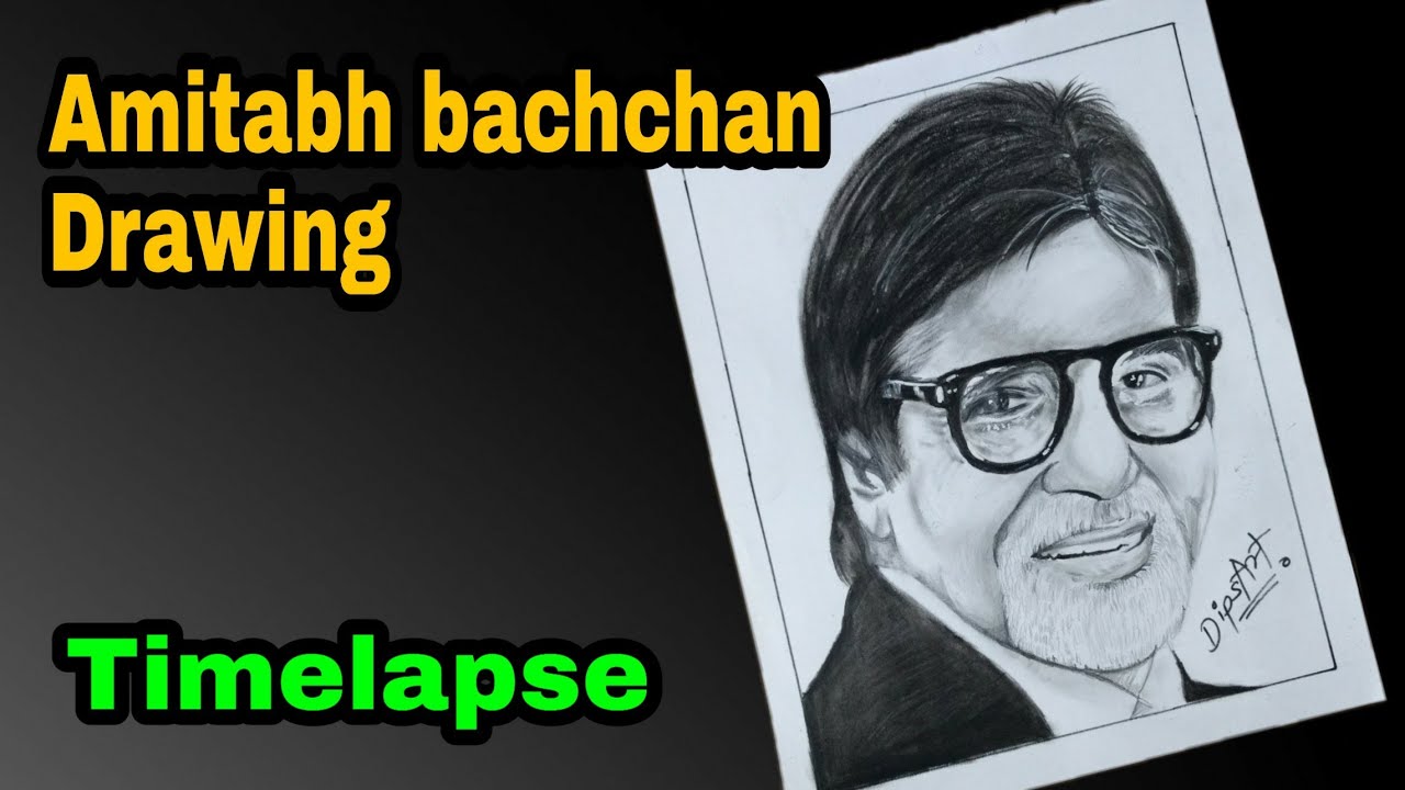 Amitabh bachchan drawing | Pencil Sketch of Amitabh bachchan ji - YouTube