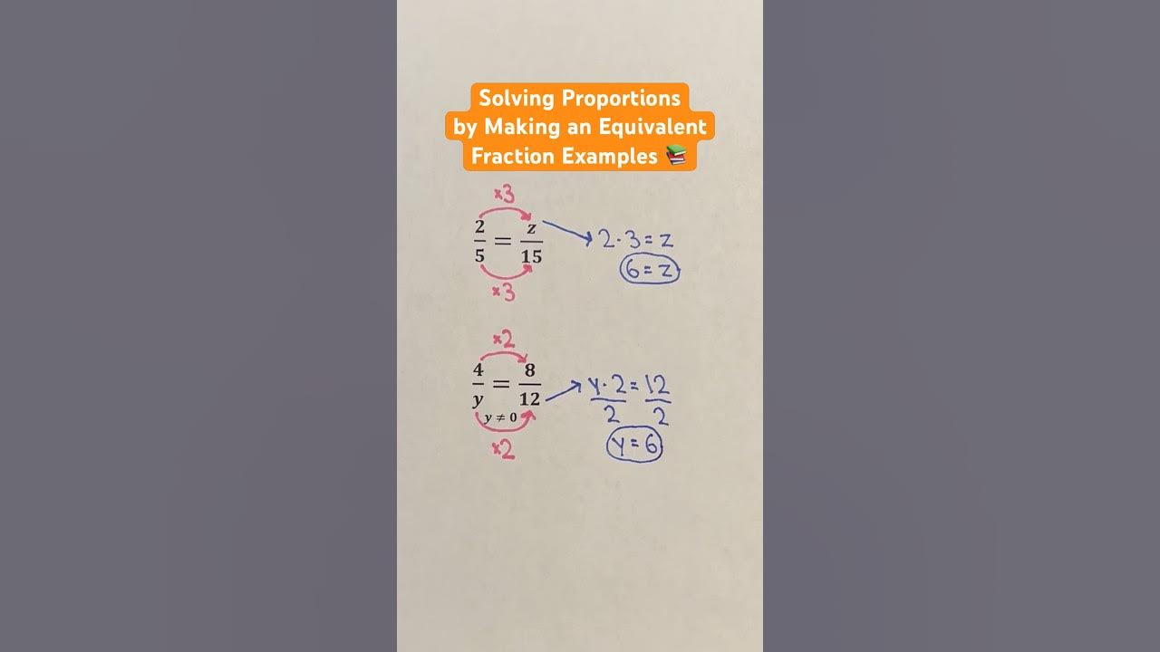 Solving Proportions by Making an Equivalent Fraction Examples #Shorts # ...