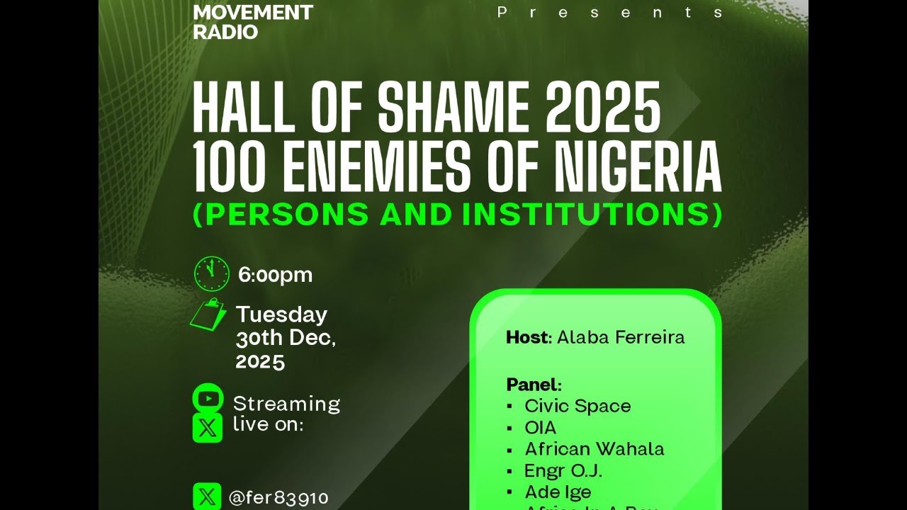 Hall of Shame 100 Enemies of Nigeria 2025 Awards - YouTube