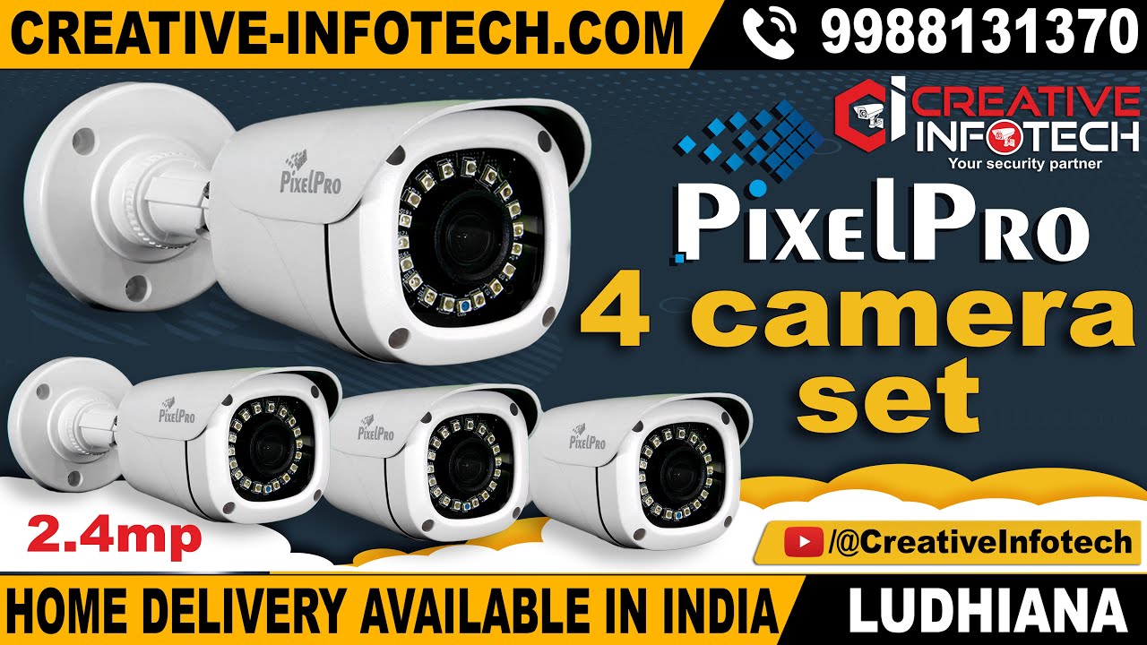 BUY📞9988131370 | Pixelpro 2.4mp 4 camera set | CREATIVE INFOTECH LUDHIANA - YouTube