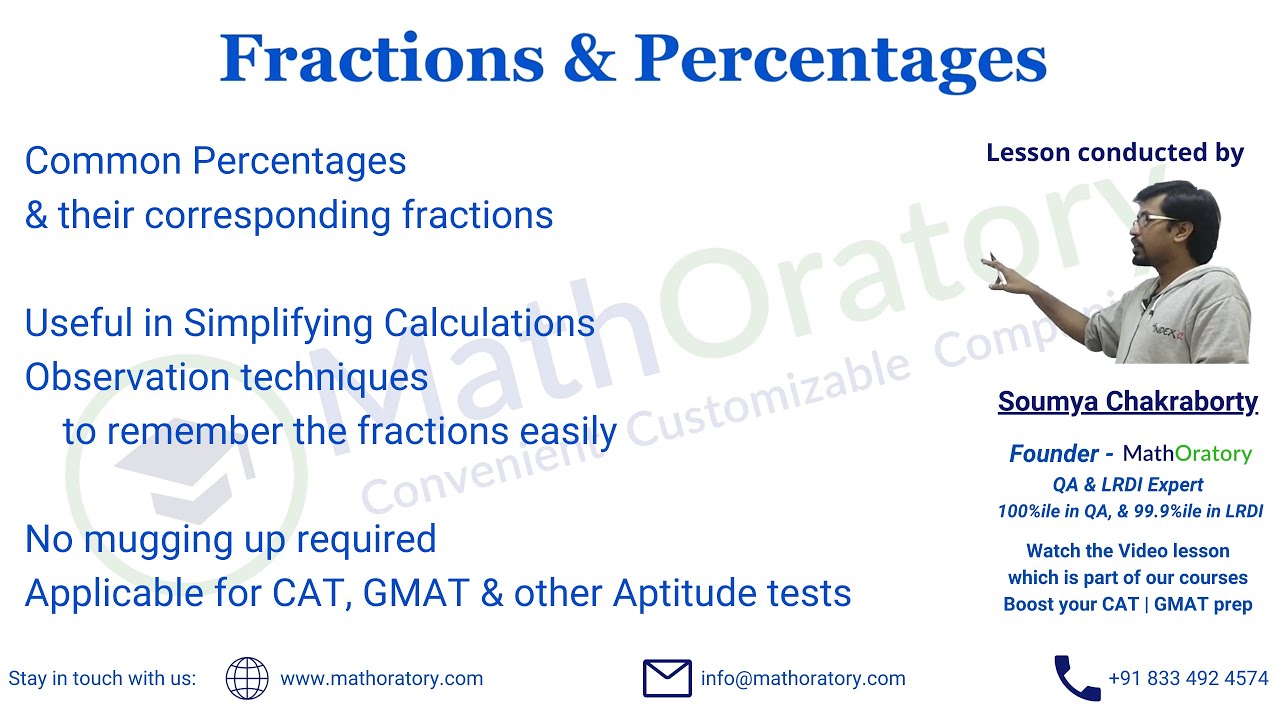 Common Percentages & their Corresponding fractions | CAT, OMETs ...