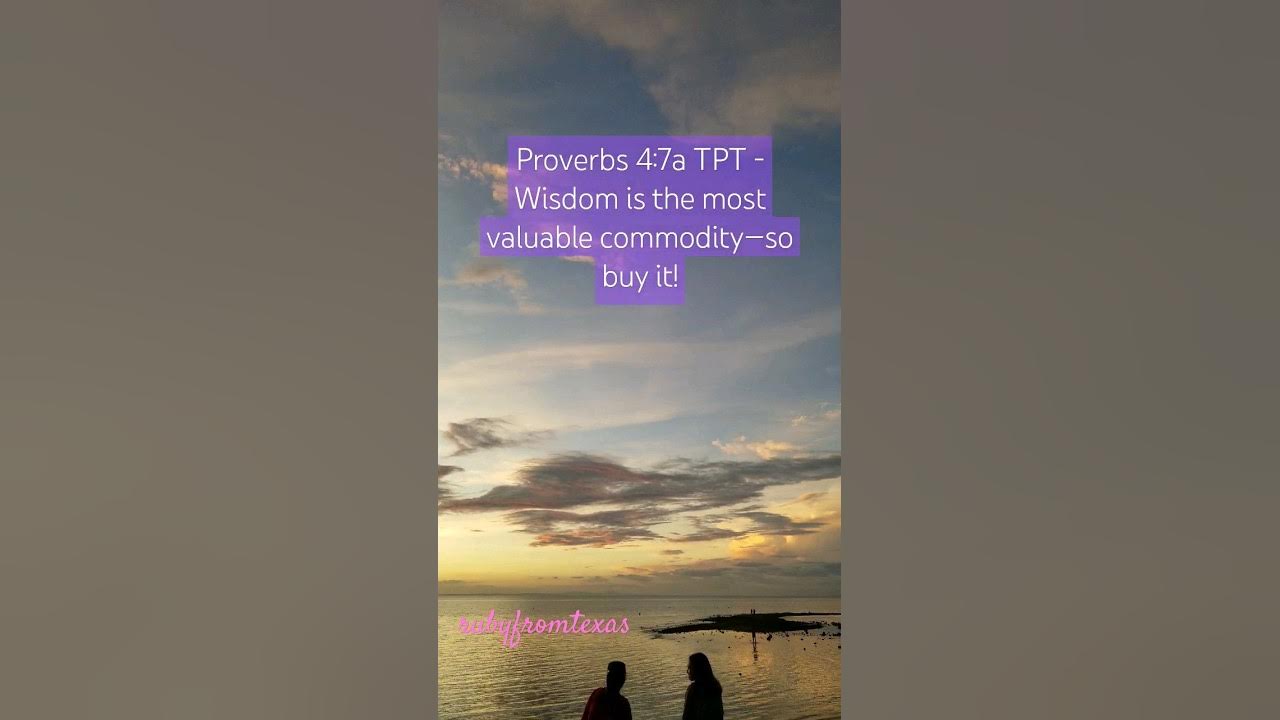 Buy Wisdom | Proverbs 4:7a TPT - YouTube