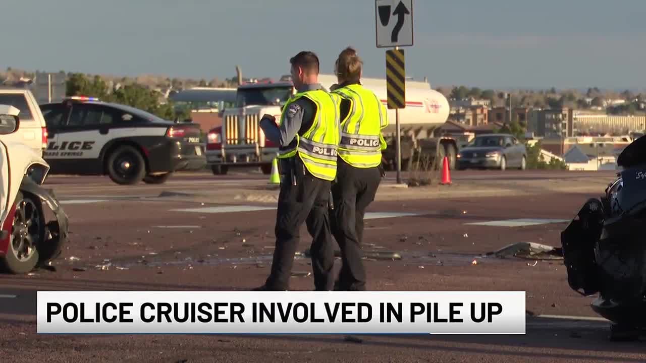 Police cruiser involved in pile up near Powers and Carefree - YouTube