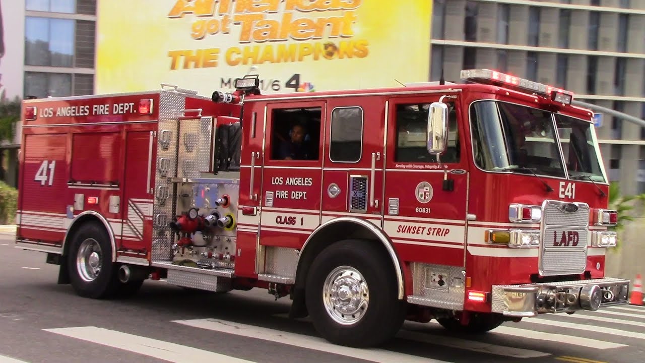 LAFD Engine 41 Responding (PEAKED Q) - YouTube