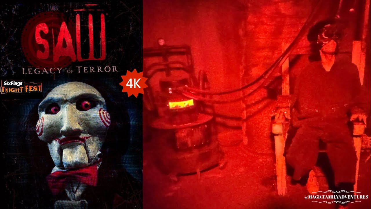 ⚙️ [4K] SAW: Legacy of Terror Full Maze Walkthrough at Six Flags Magic ...