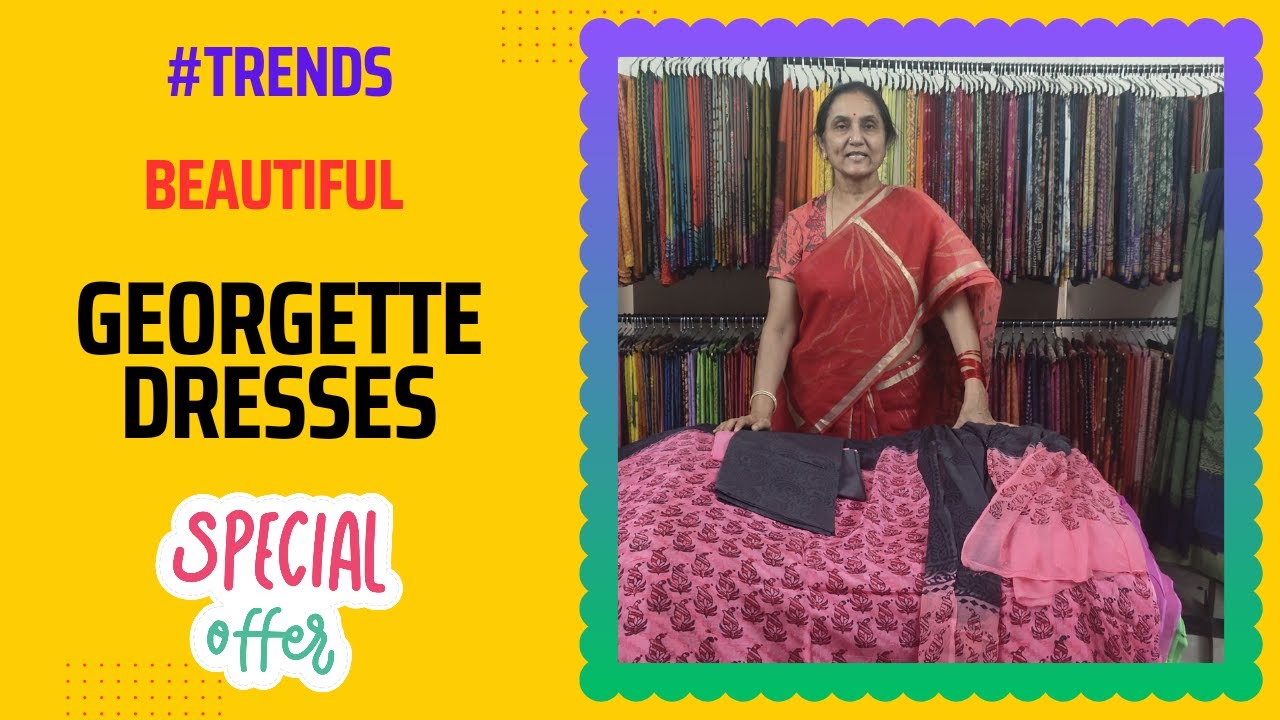 Georgette Dress on offer by Anitha Reddy From Trendsblockprints - YouTube