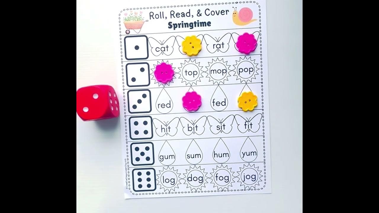 Spring Roll, Read, & Cover CVC Words – Hands-On Phonics Game for ...