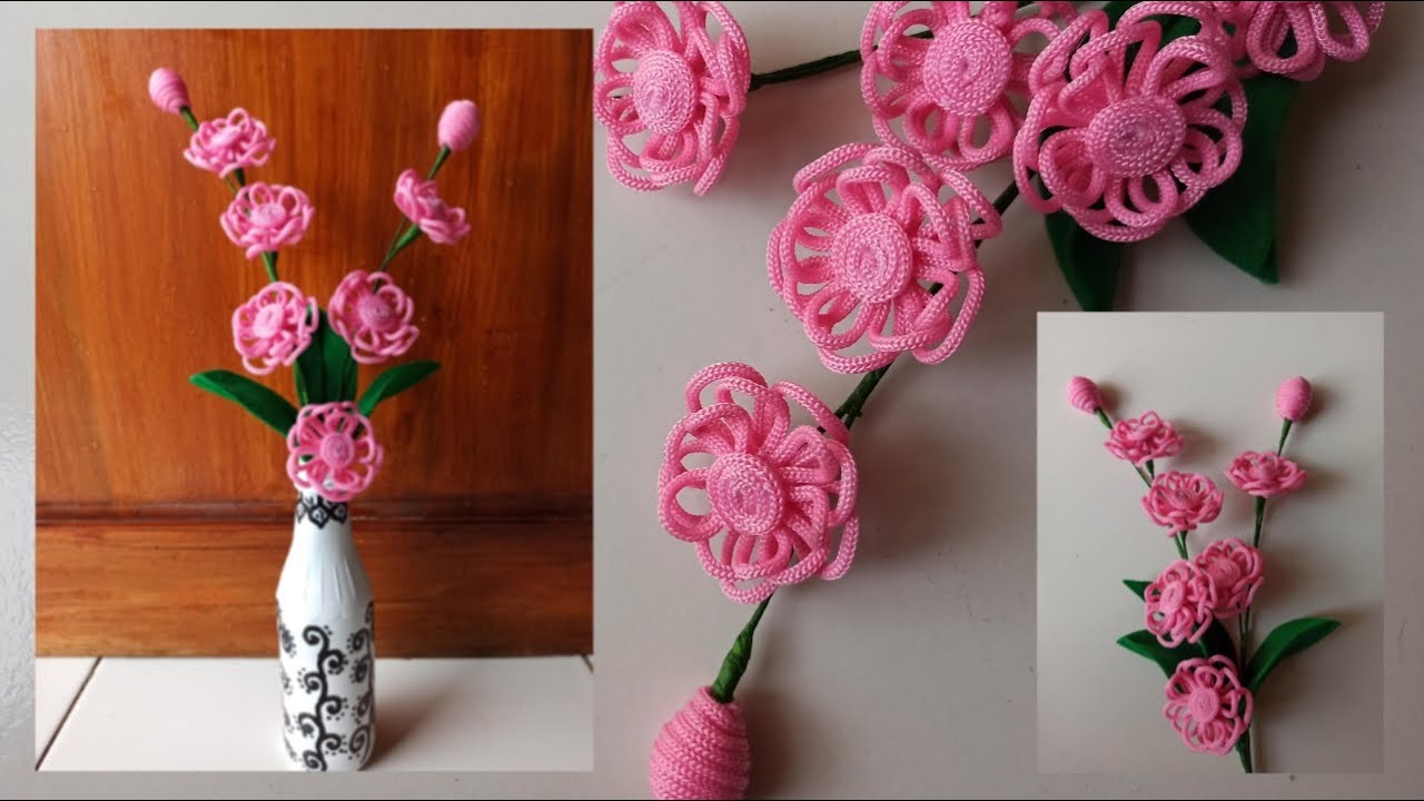 Membuat Bunga dari Tali Kur || How to Make Flower from Rope - YouTube