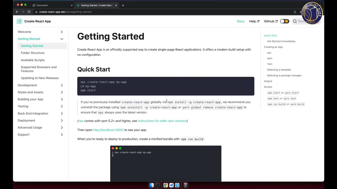 Frontend. 36-dars. Create react app - YouTube