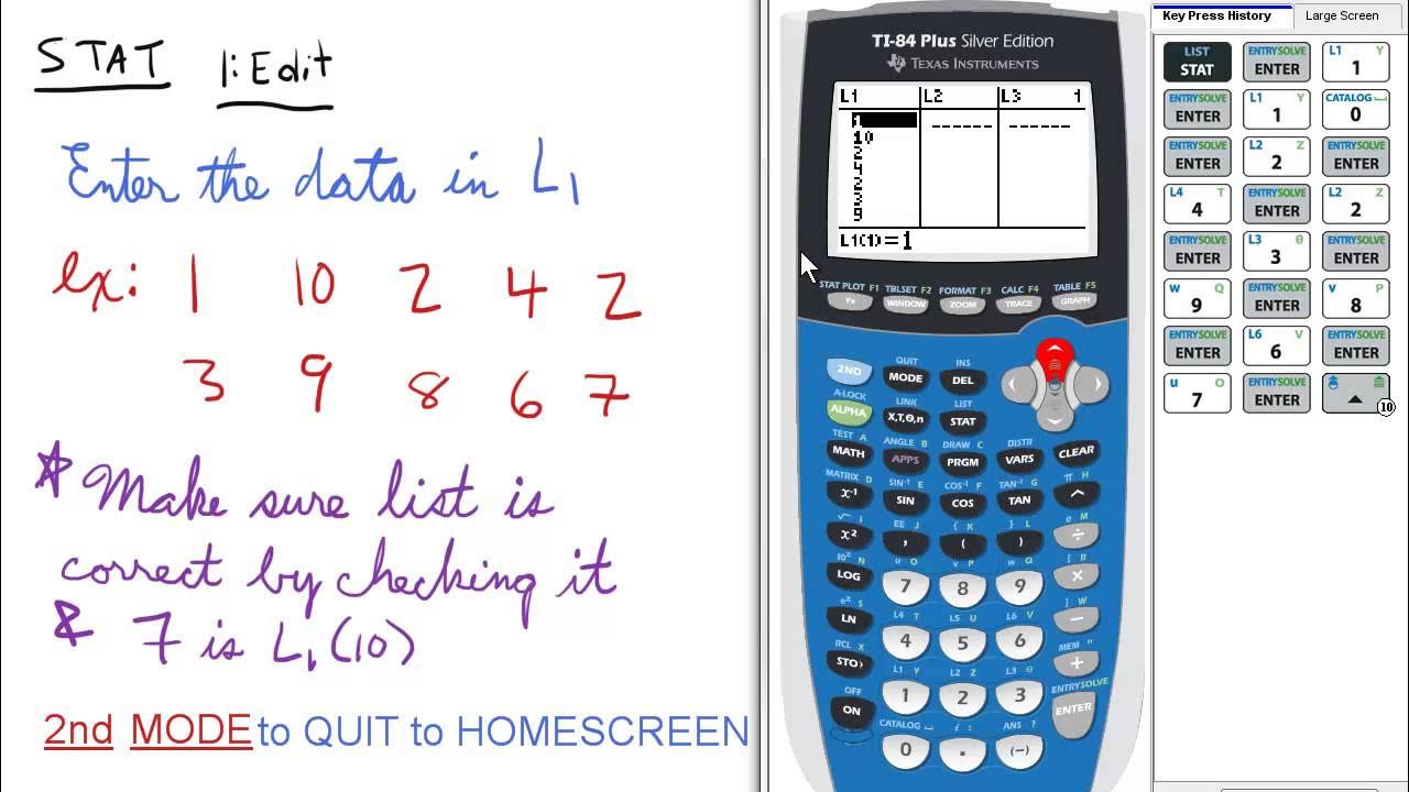 Enter or Edit Data in a List TI 84 Calculator - YouTube
