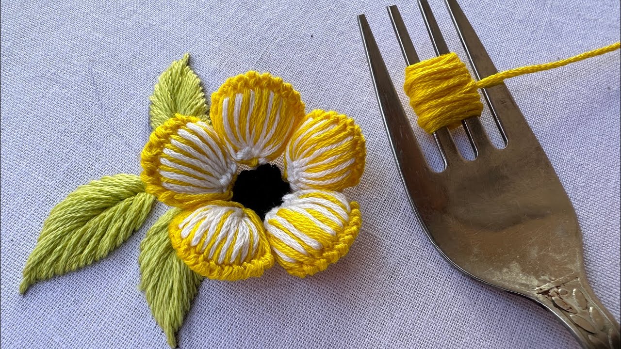 Very unique embroidery flower design|hand embroidery design|hand ...