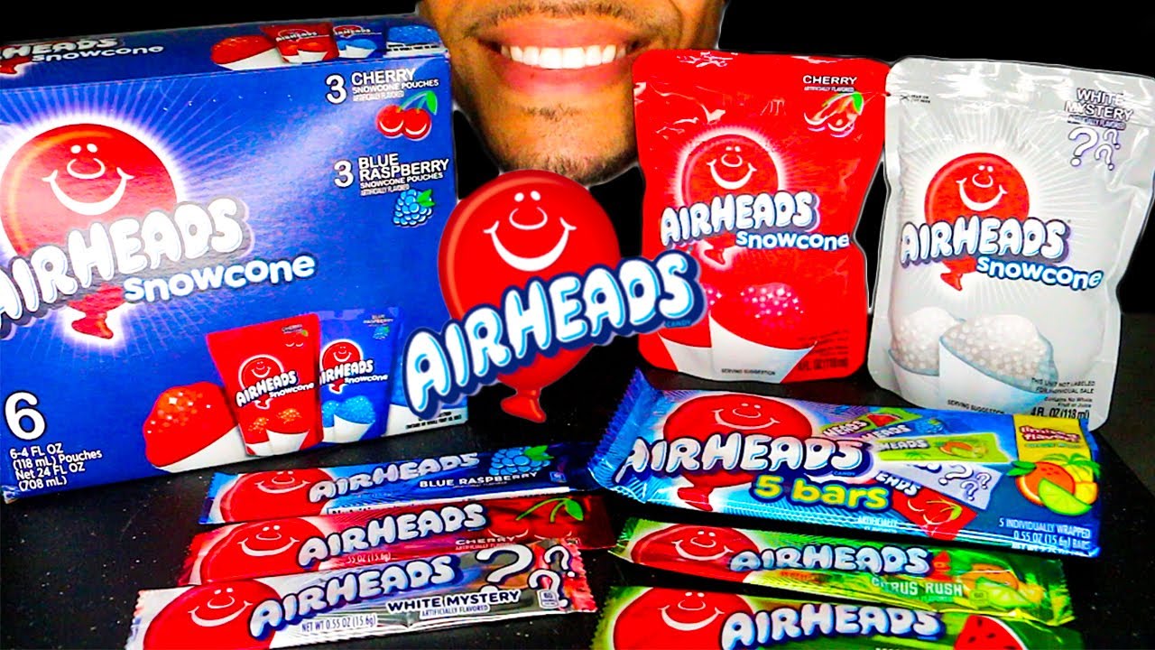 AIRHEADS CANDY BARS XTREMES EATING WHITE MYSTERY FLAVOR RED BLUE ...
