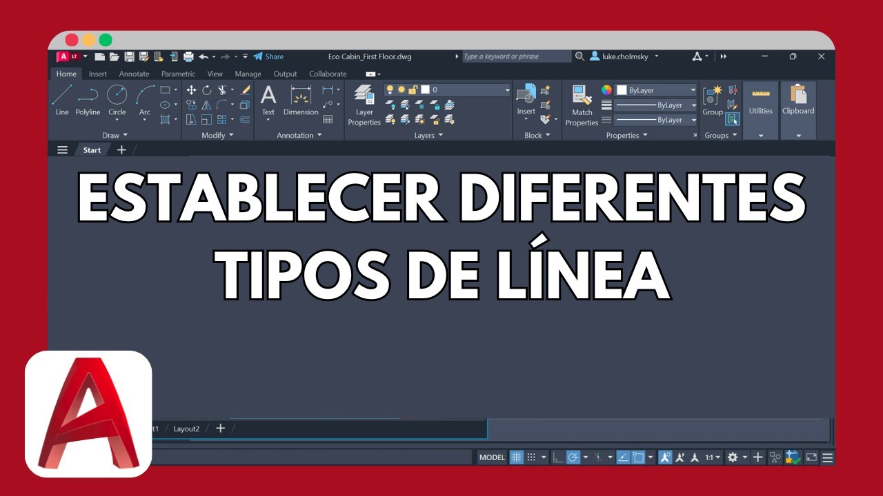Cómo establecer diferentes tipos de línea en AutoCAD - YouTube