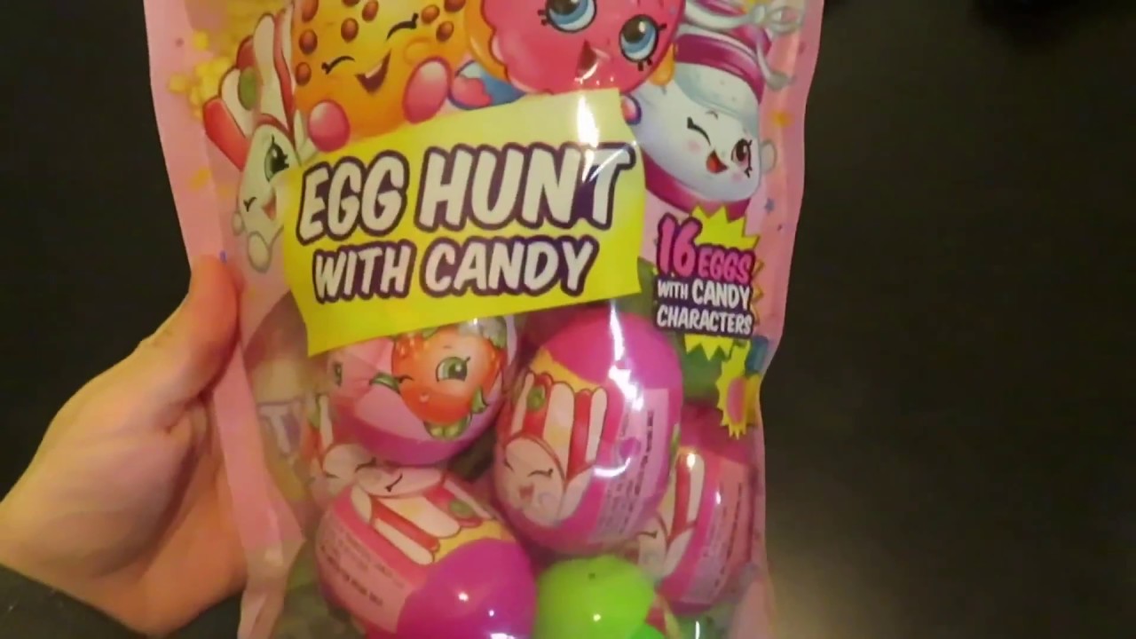 Opening Shopkins Easter Eggs with Candy - YouTube
