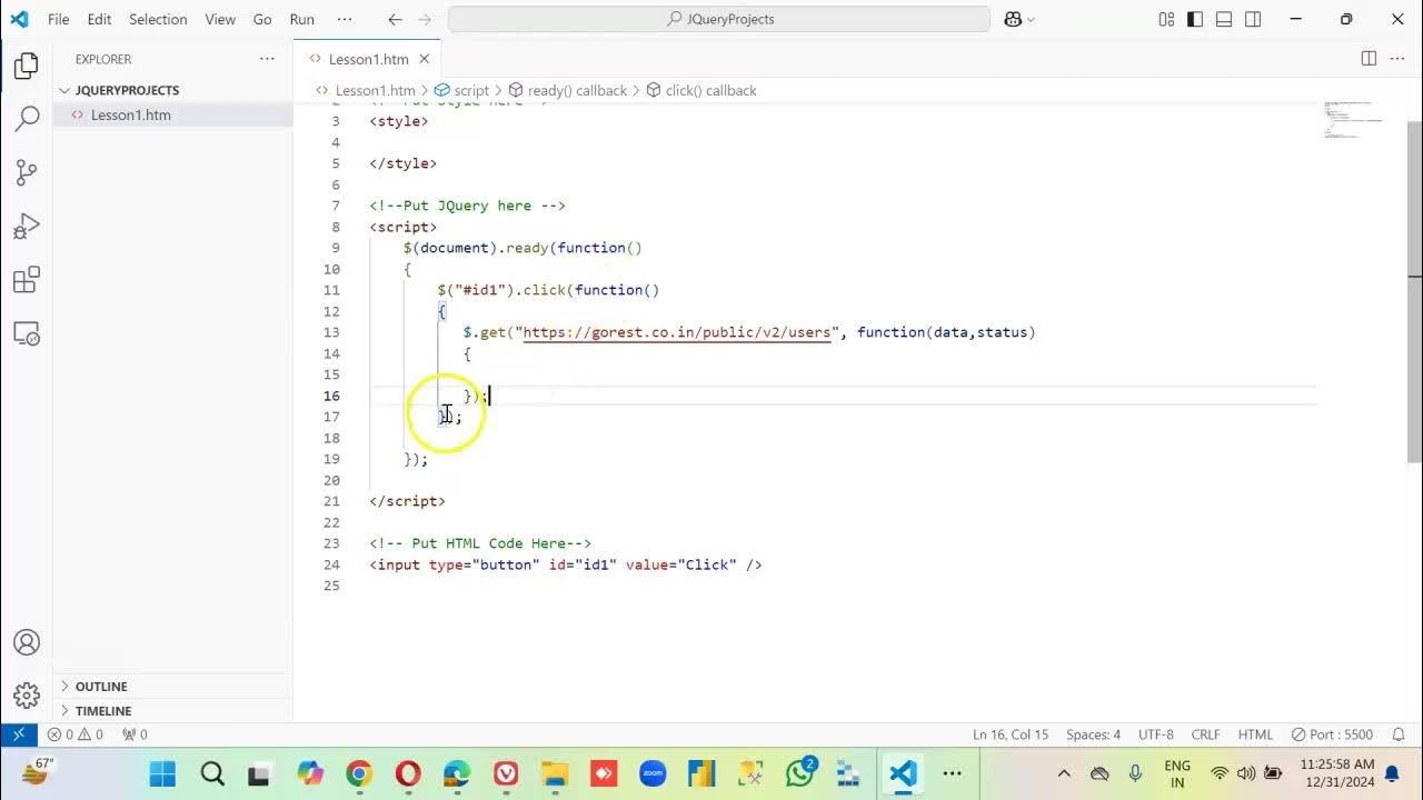 Lesson45- API call and loop it - JQuery 1000 Videos - YouTube